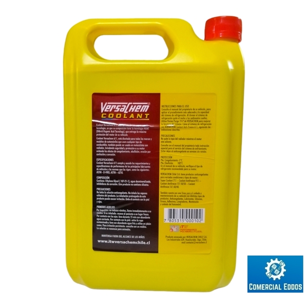 LUBRICANTES Y ADITIVOS VERSACHEM ANTICONGELANTE COOLANT 611 ROJO
