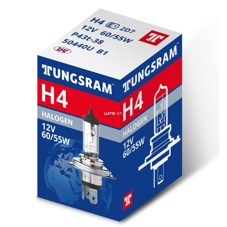 ILUMINACION TUNGSRAM AMPOLLETA TASA H4 P45T 12V 55W/60